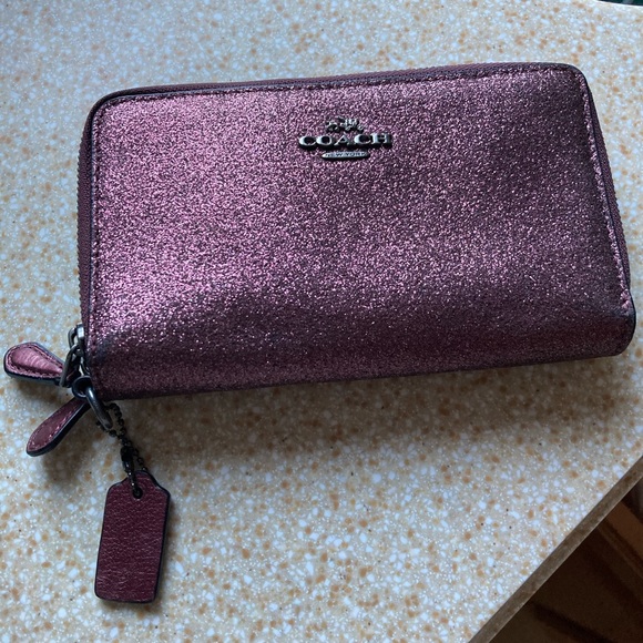 Coach | Bags | Coach Sugar Plum Glitter Double Zip Wallet | Poshmark